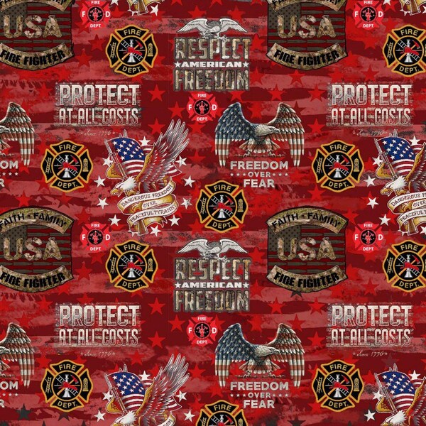100% Cotton Firefighter Fabric - Etsy
