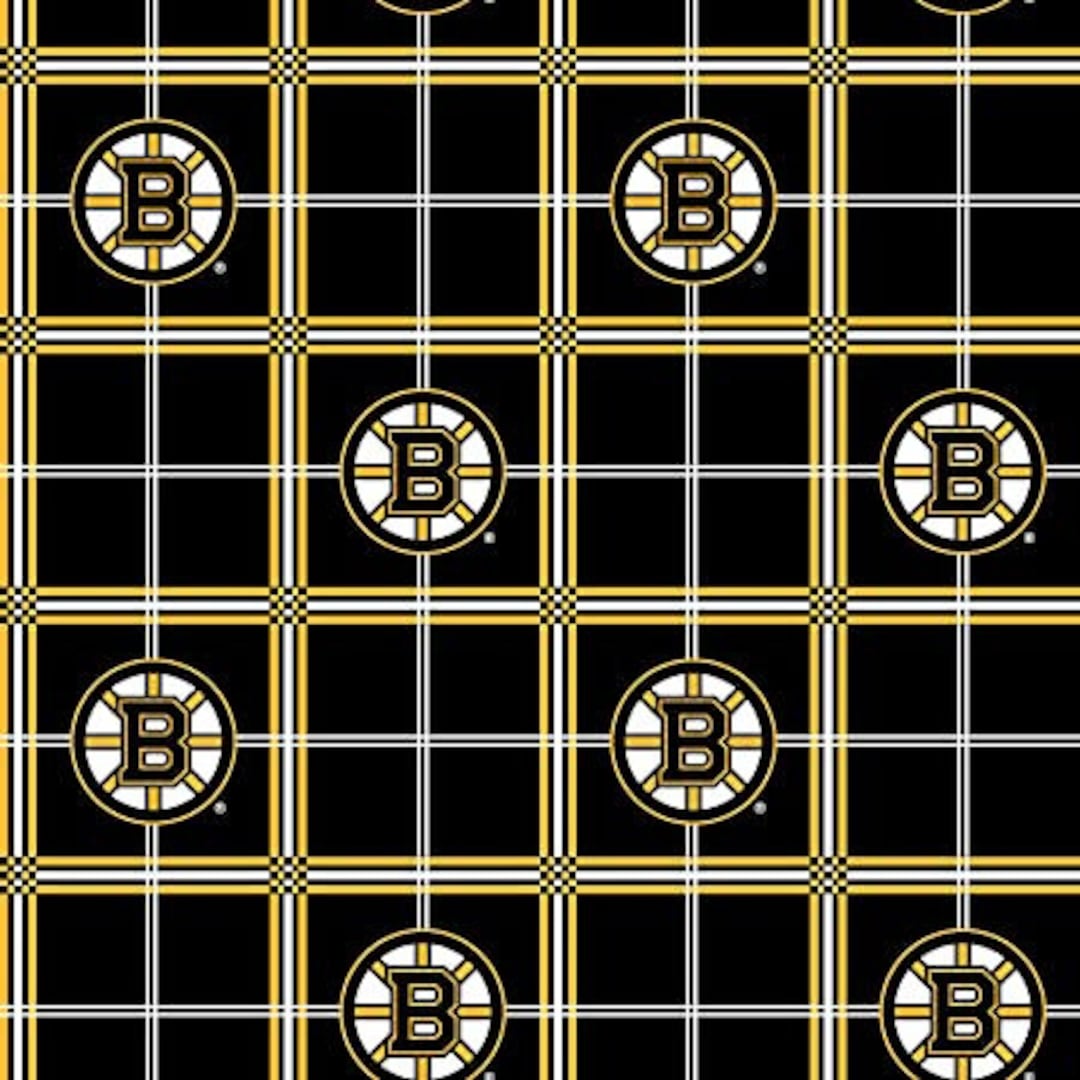 Boston Bruins NHL Hockey Plaid FLANNEL 42 Inches Wide 100% Cotton ...