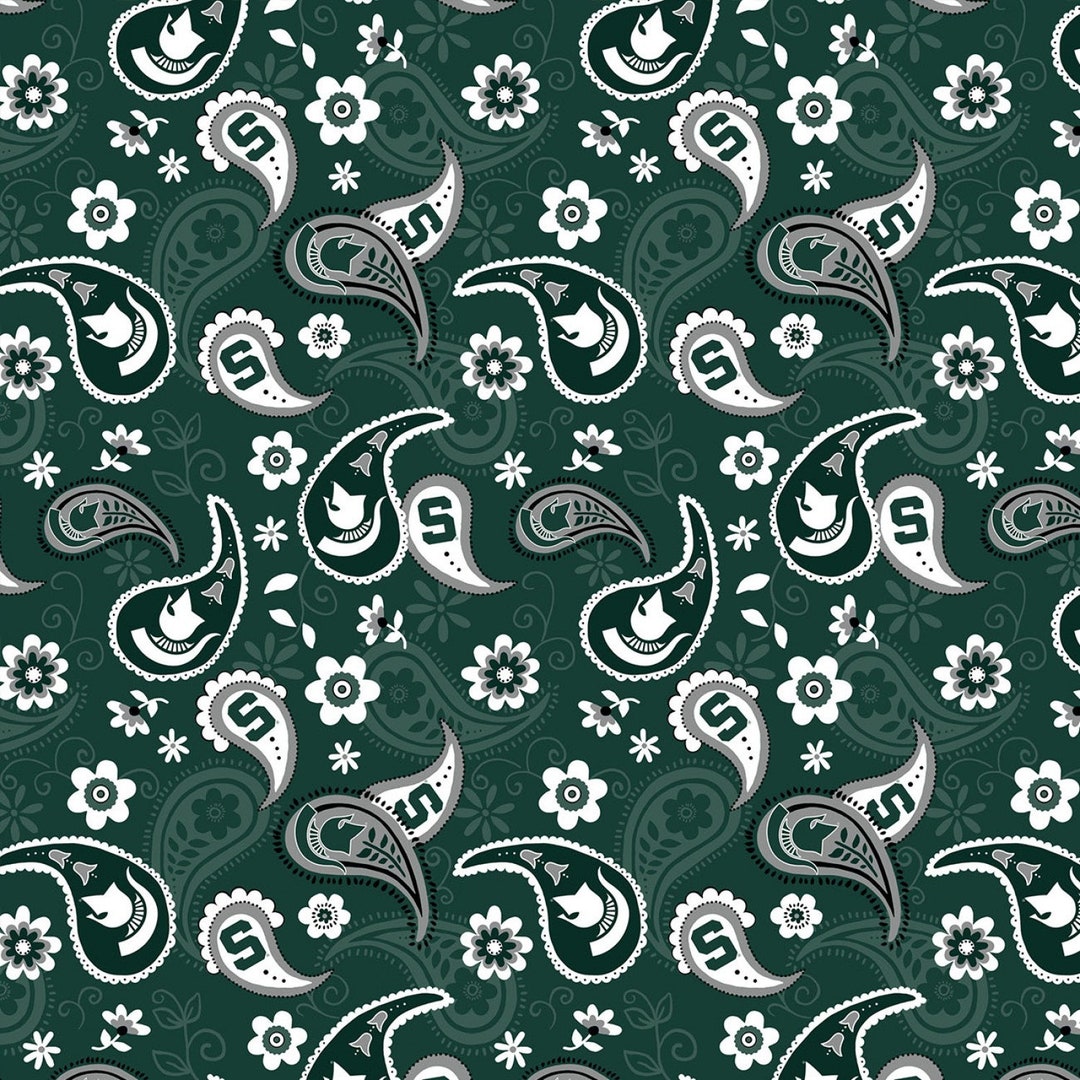 Michigan State University Spartans NCAA College Limited Paisley Design ...