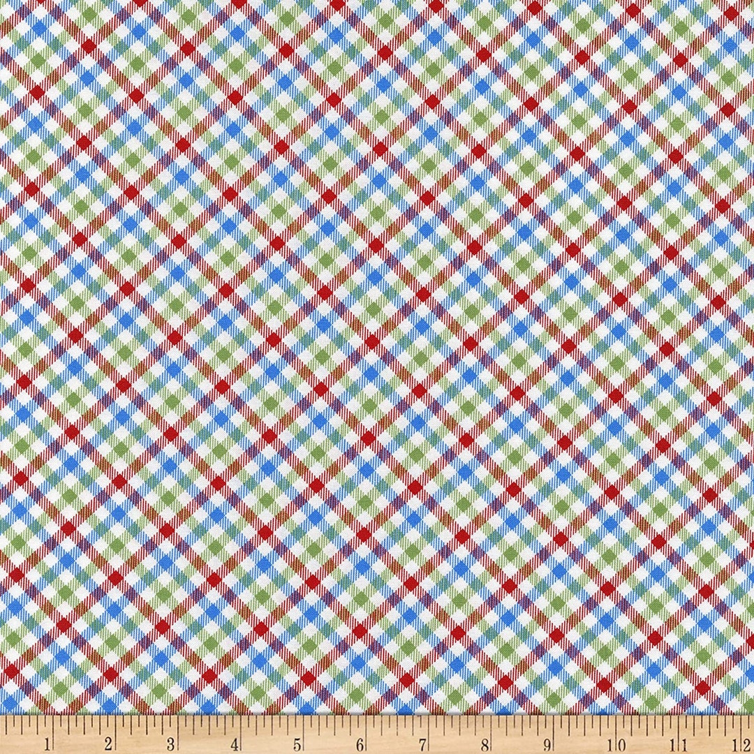 Winter Welcome Diagonal Gingham in White by Northcott Fabrics 43 Inches ...