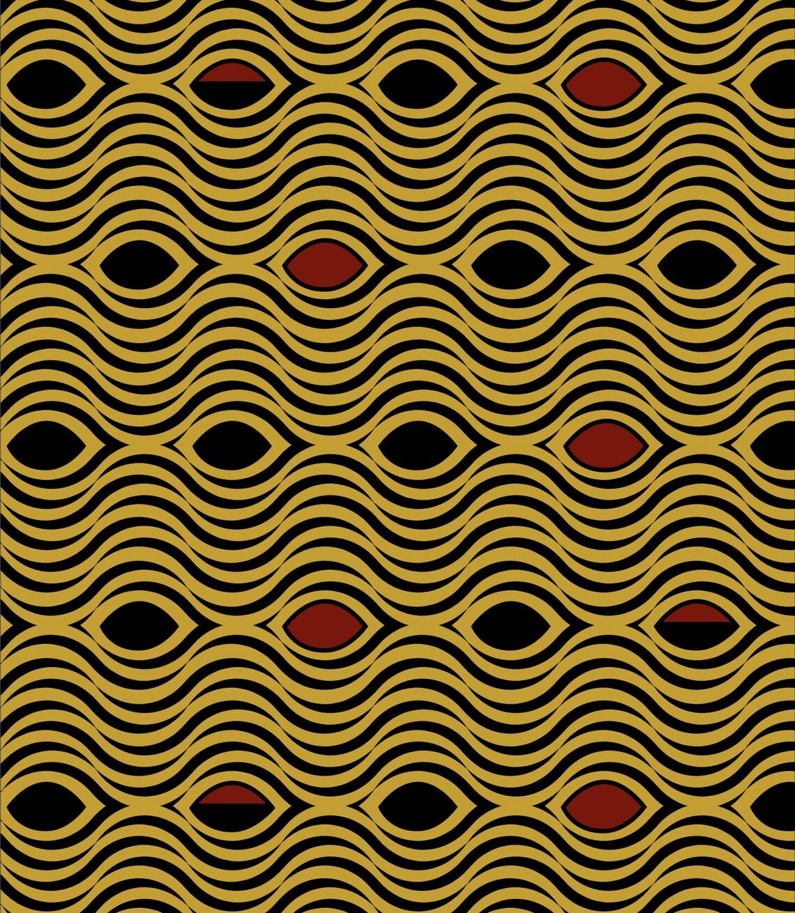 African Heritage African Waves in Yellow Design by David - Etsy