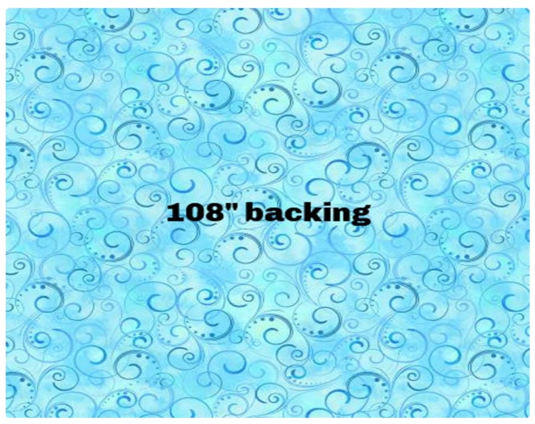 Swirling Splendor in Blue Wide Back 108 Inches Wide Quilt Back by ...