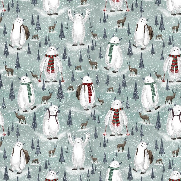 Yeti for Winter Fabric - Etsy