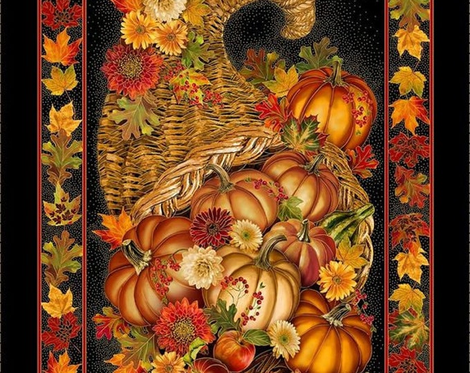 Thanksgiving Cotton Fabric Panel give Thanks by Gina Jane - Etsy