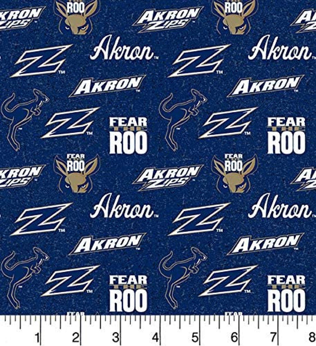 Akron Zips NCAA Tone on Tone Design 43 Inches Wide 100% Cottton Fabrics ...