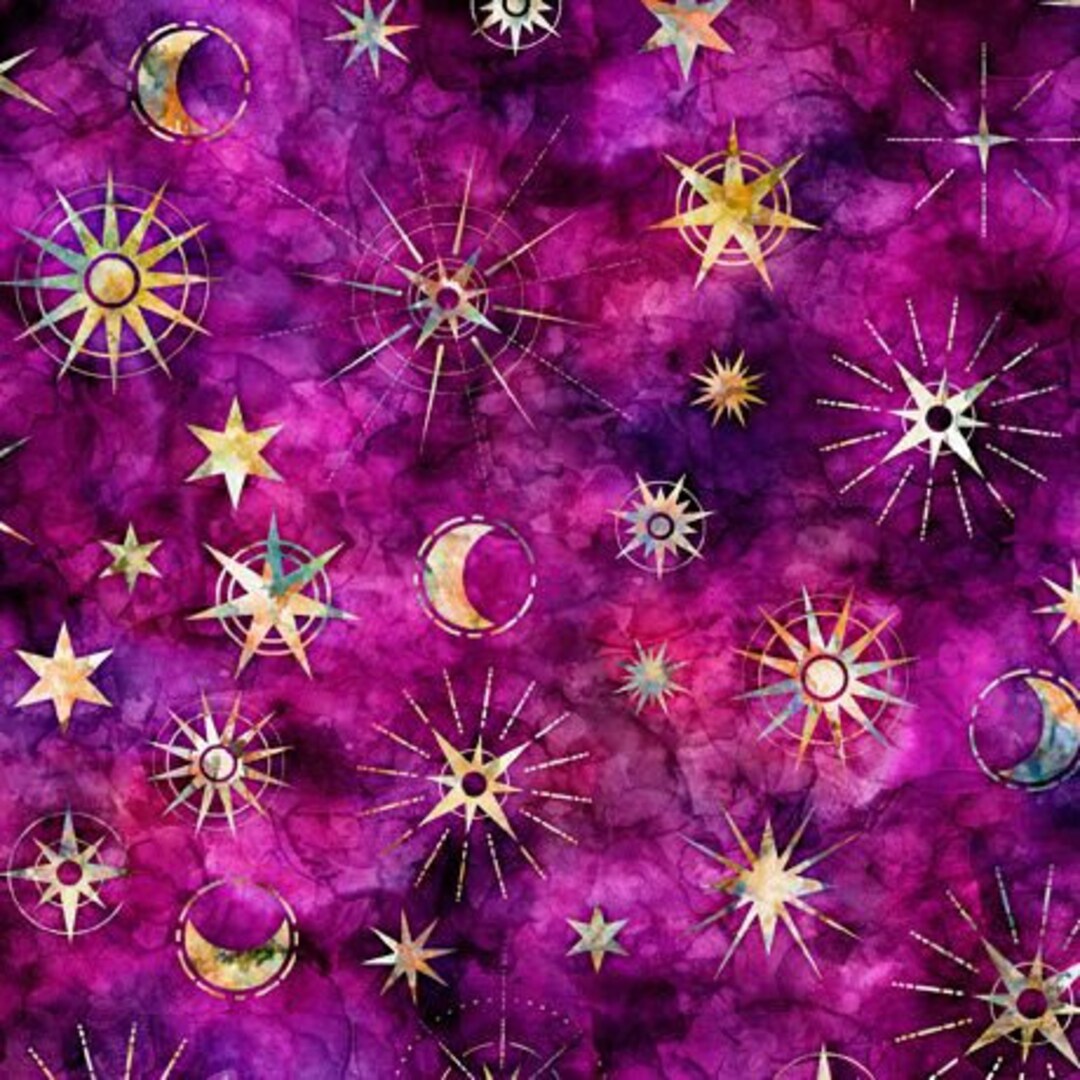 Moonshadow Star Toss in Purple by Dan Morris for Quilting - Etsy