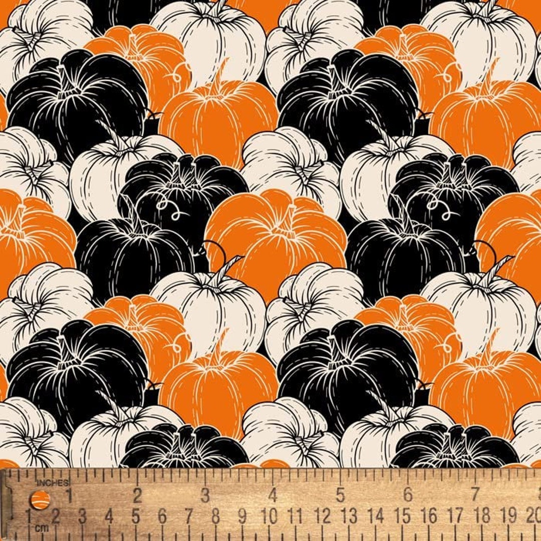 Fall Pumpkins Tonal by David Textiles 44 Inches Wide 100% - Etsy