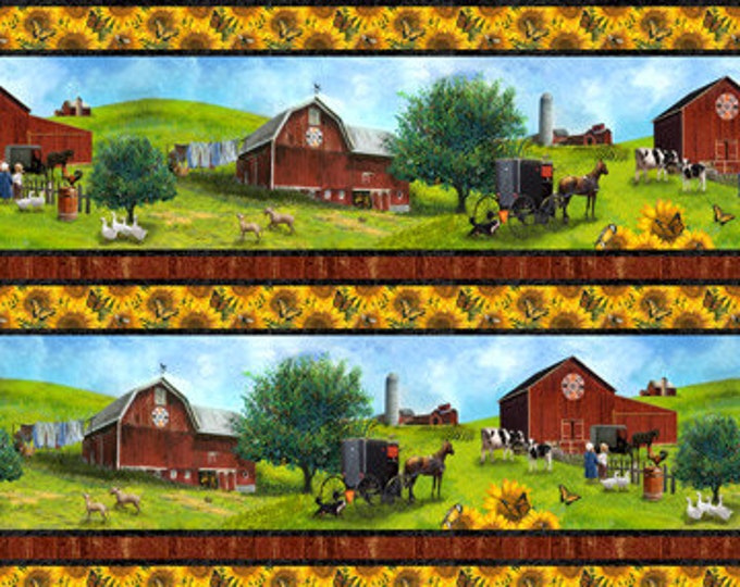 Country Paradise Border Stripe Design 44 Inches Wide by Tom - Etsy