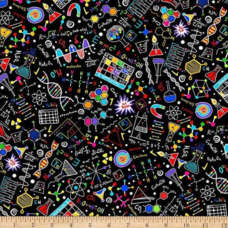Science and Math Doodles in Black by Timeless Treasures 44 - Etsy