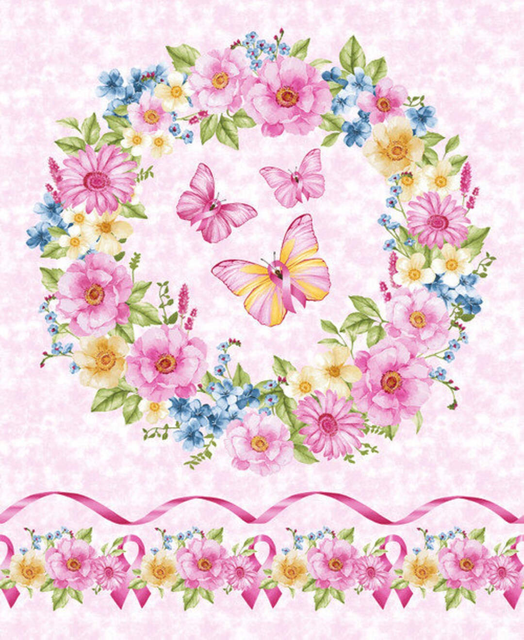 A Pink Celebration Panel 36 in Pink by Lilac Bee Designs for Studio E 44 Inches Wide 100% Cotton ...