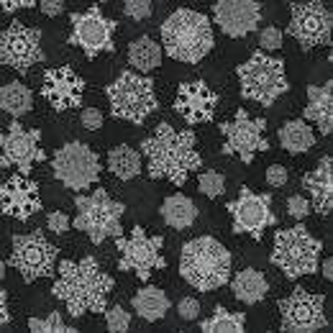 Holiday Flourish Snow Flower Snowflake Varieties in Onyx Black by ...