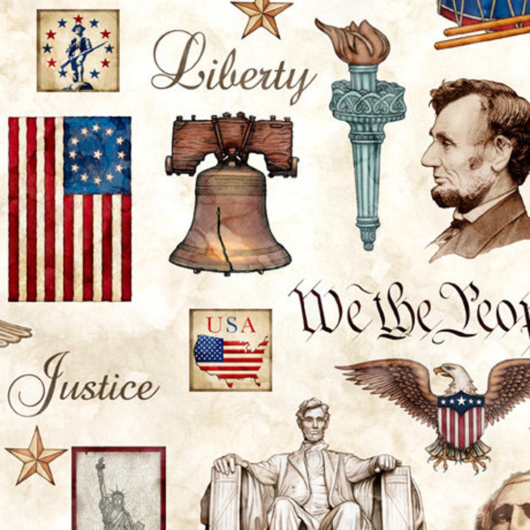 Indivisible Patriotic Allover in Cream by Dan Morris for Quilting ...