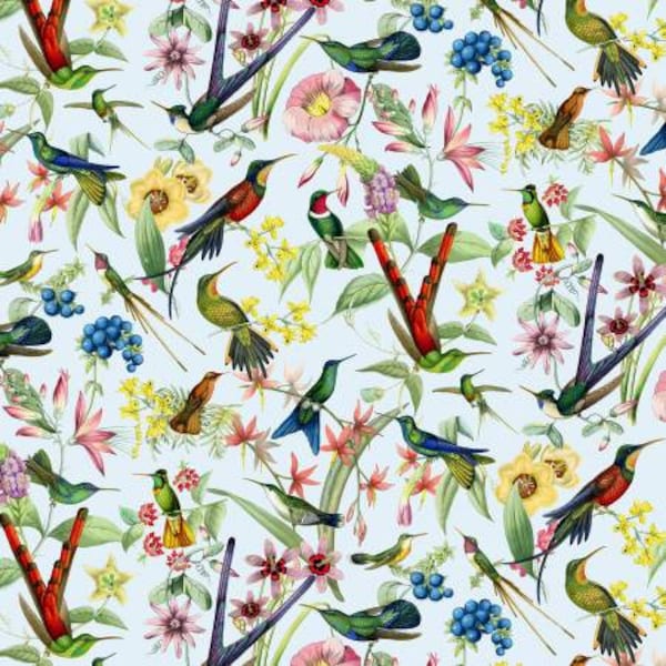 Hummingbird Fabric - Etsy