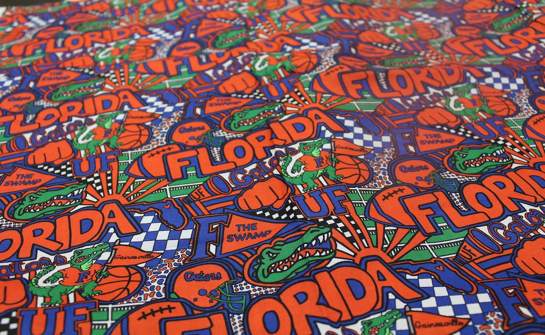Florida Gators NCAA College Pop Art Design 43 Inch Wide 100% Cotton ...