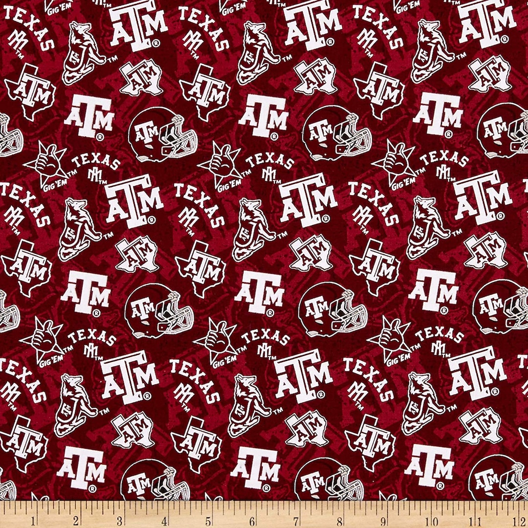 Texas A&M Aggies NCAA College Tone on Tone Design 43 Inches Wide 100% ...