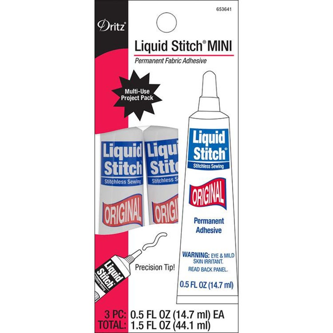 Liquid Stitch Mini Permanent Fabric Adhesive .5oz 3ct by Dritz DRITZ ...
