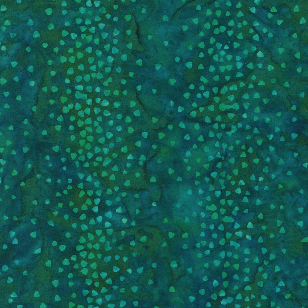 Tealing Good Batiks Small Triangles in Teal Yellow by Wilmington Prints ...