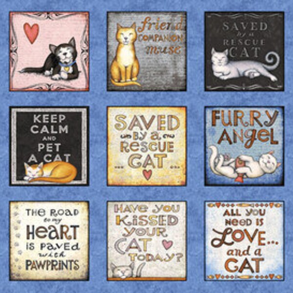 Cat Quilt Panel - Etsy