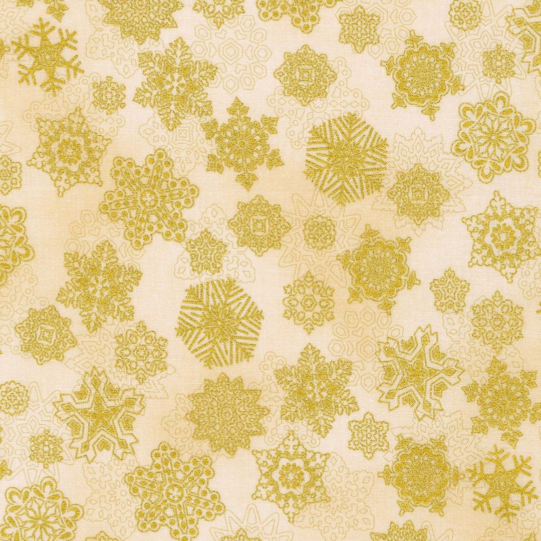 Holiday Flourish Snow Flower Snowflake Varieties in Cream by Robert ...