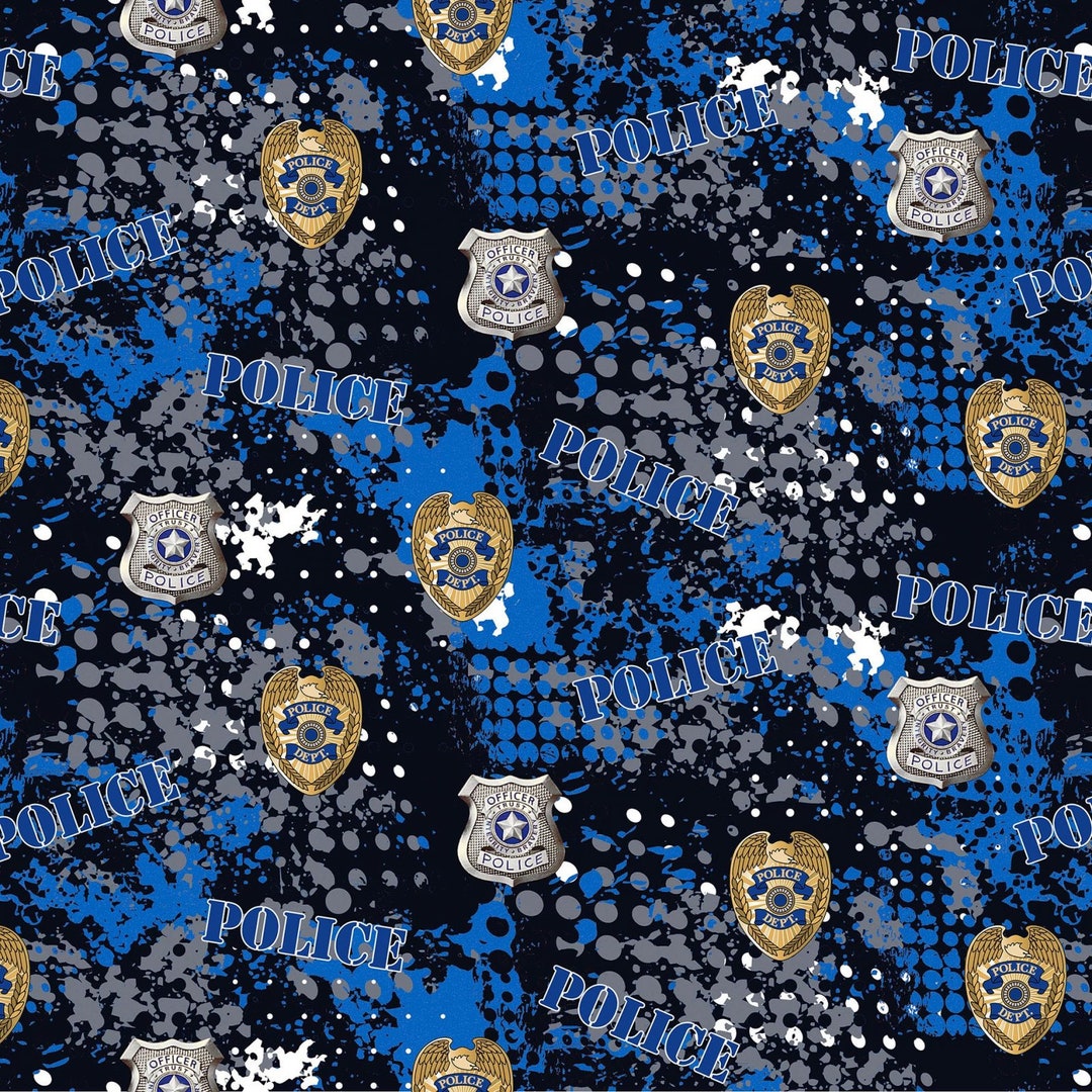 Police Abstract Geo Print by Sykel 43-44 Inches Wide 100% Cotton Fabric ...