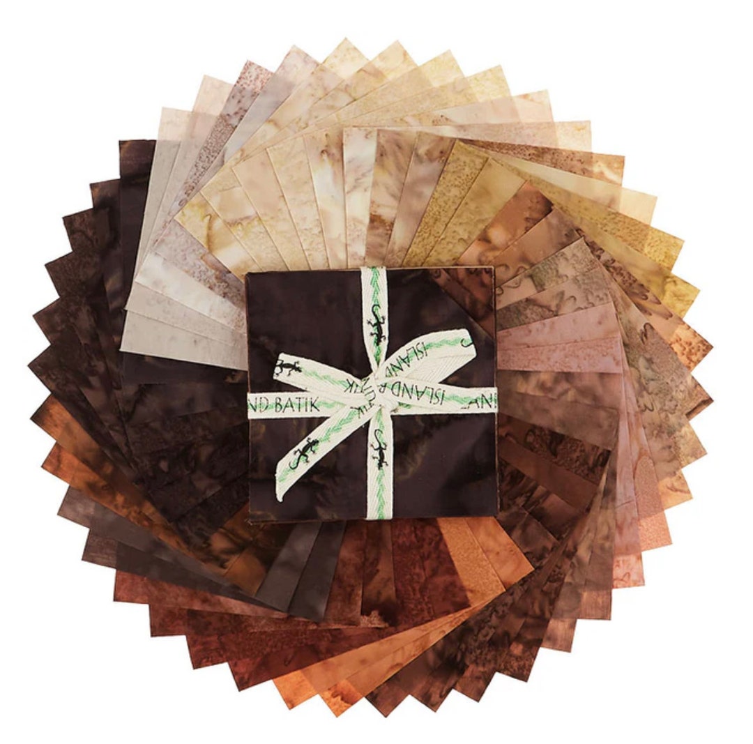 Island Batik Breathtaking Brown Charm Pack 5X5 Squares 42 Pcs Batik ...