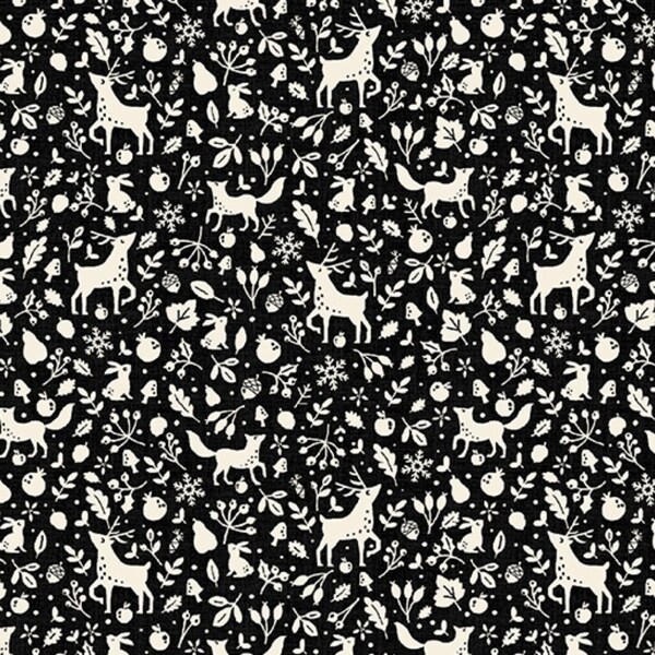 Black and Cream Rabbit Fabric - Etsy