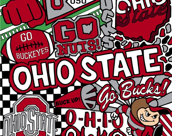 Ohio State Buckeyes NCAA Digitally Printed Pop Art Design 43 Inches ...