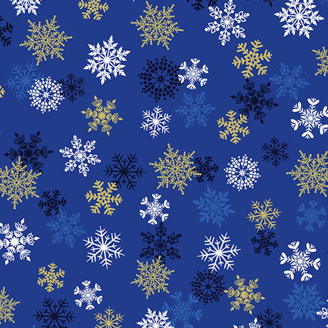Holiday Sparkle Sparkling Snowflakes in Royal Blue Metallic - Etsy