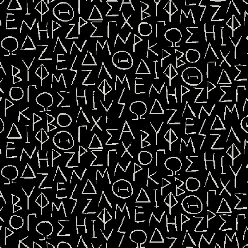 Greek Alphabet Scientific Symbols White on Black Ink Letters - Etsy UK