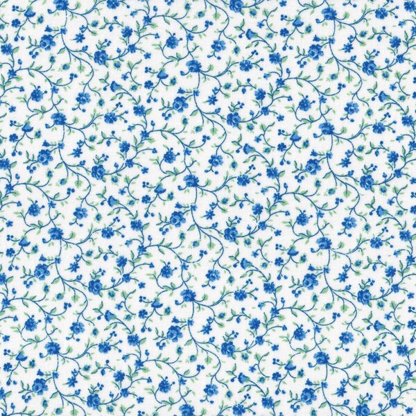 Light Blue Calico Fabric - Etsy