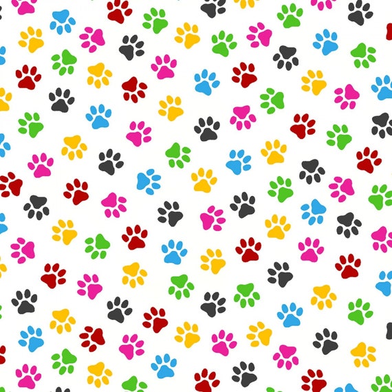 Colorful Paw Prints Background