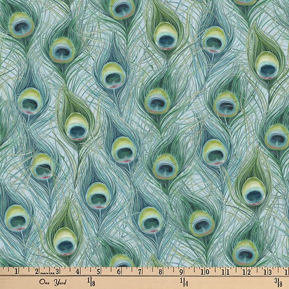 Peacock Feathers Blue Green Design by Lisa Audit for David | Etsy Peacock Feathers Blue Green Design by Lisa Audit for David | Etsy