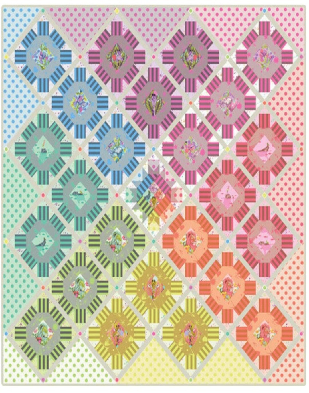 Everglow Star Cluster Quilt Kit 75 X 75 by Tula Pink for Free Spirit FS ...