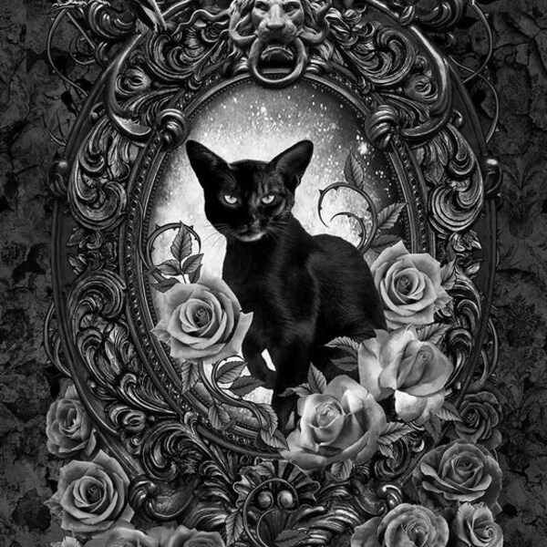 Black Cat Halloween Panel - Etsy