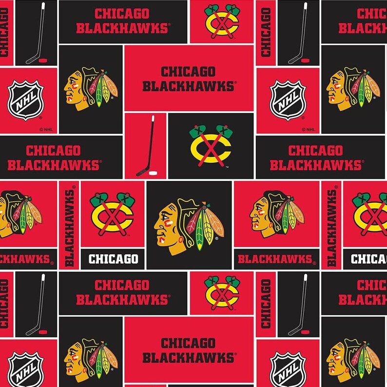Chicago Blackhawks NHL Hockey Box Design 45 Inches Wide 100% - Etsy