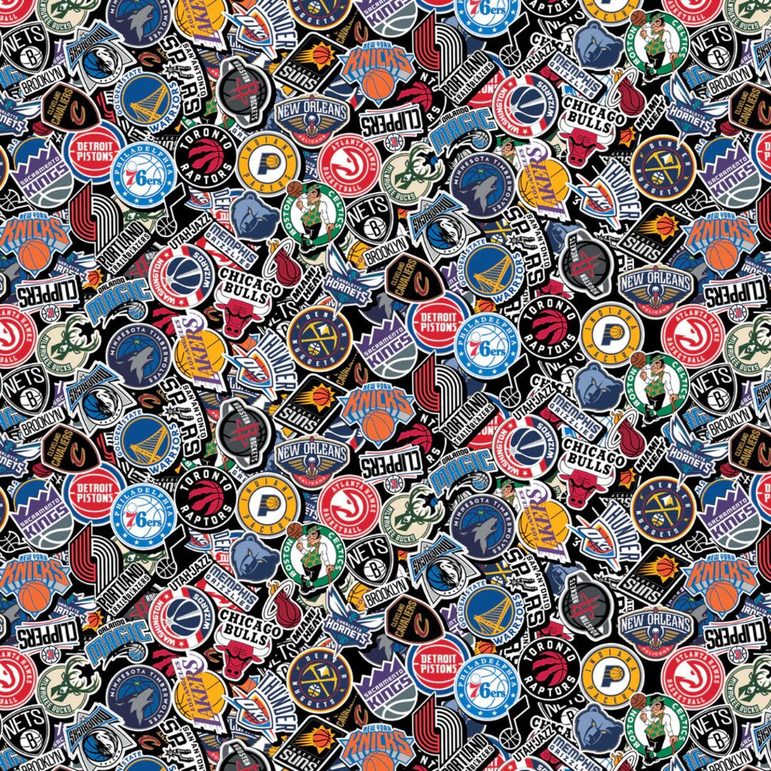 NBA 2023 All Team Sticker Stack in Multi by Camelot Fabrics 44 Inches ...