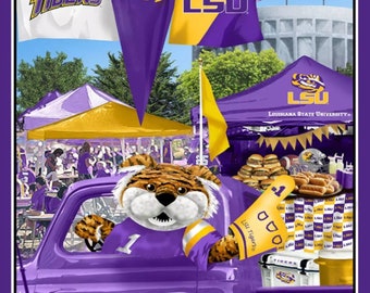Lsu Tigers Fabric - Etsy