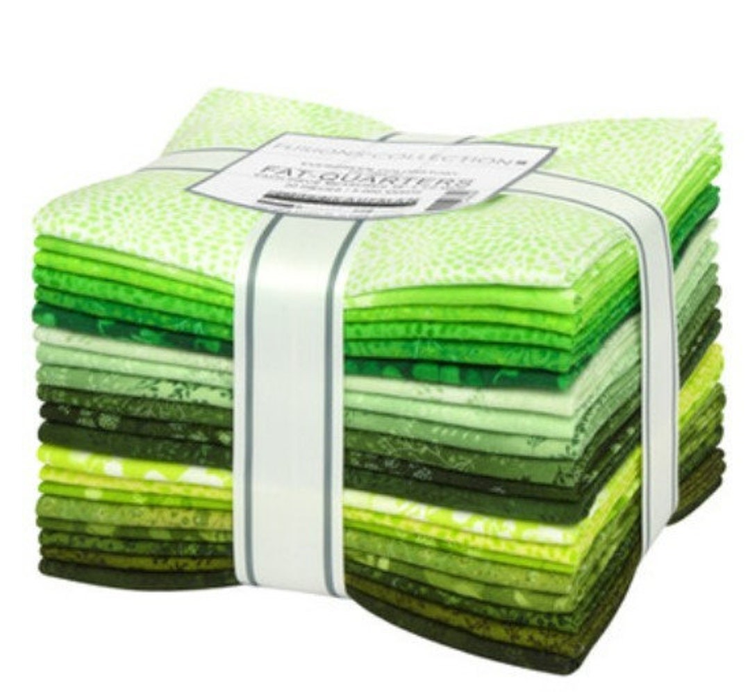 Fusions Evergreen Green Fat Quarter Bundle for Robert Kaufman Fabrics ...