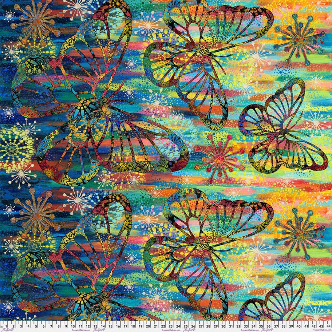 Butterfly Fields Butterfly Texture in Multi by Sue Penn for Free Spirit ...