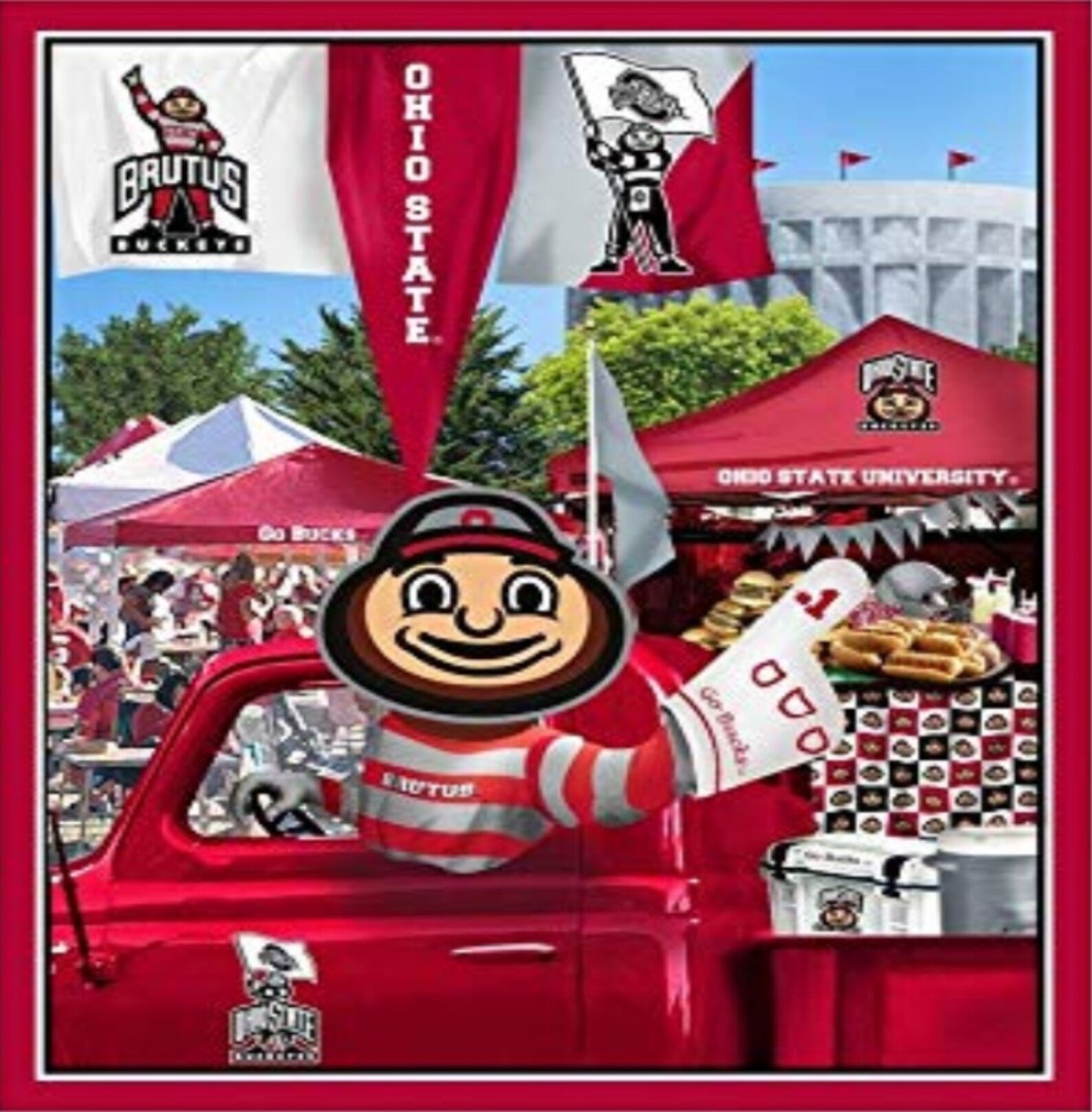 Ohio State Buckeyes NCAA Tailgate Panel Design 36 X - Etsy