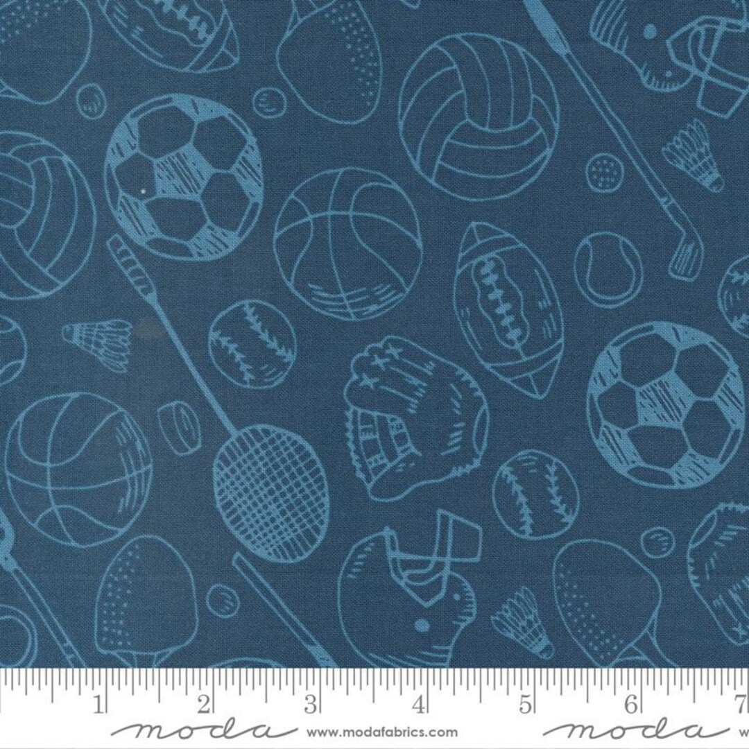 All Star Gear in Blue by Stacy Iest Hsu for Moda Fabrics 44 - Etsy