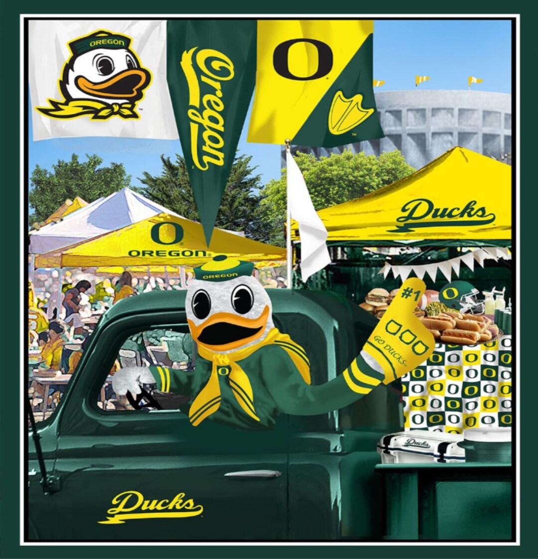 Oregon Ducks NCAA College Tailgate Panel 36 X 43 Inches Digitally ...
