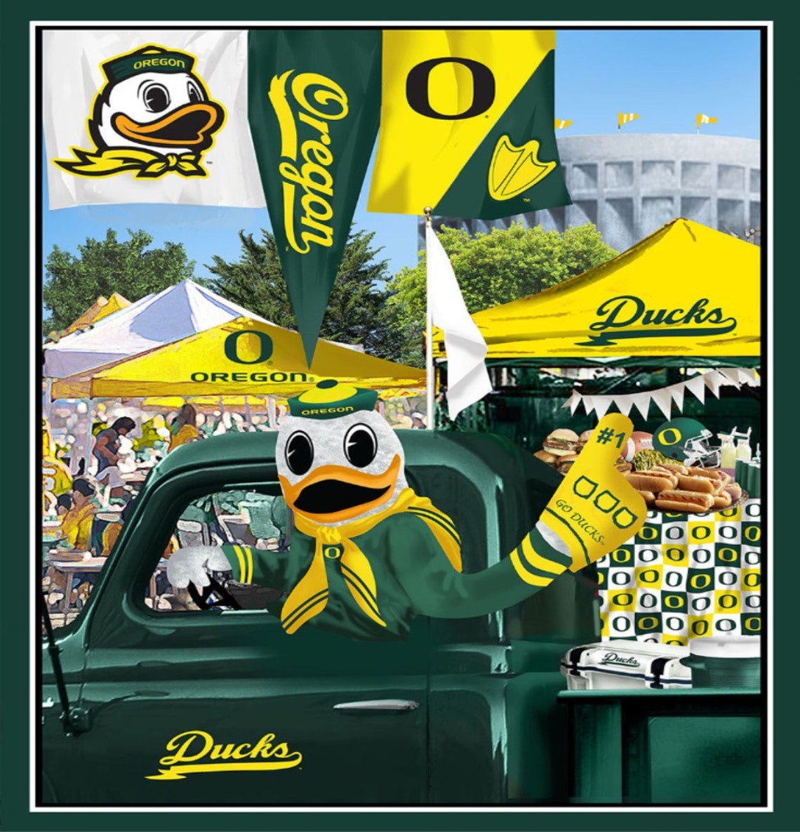 Oregon Ducks NCAA College Tailgate Panel 36 X 43 Inches | Etsy