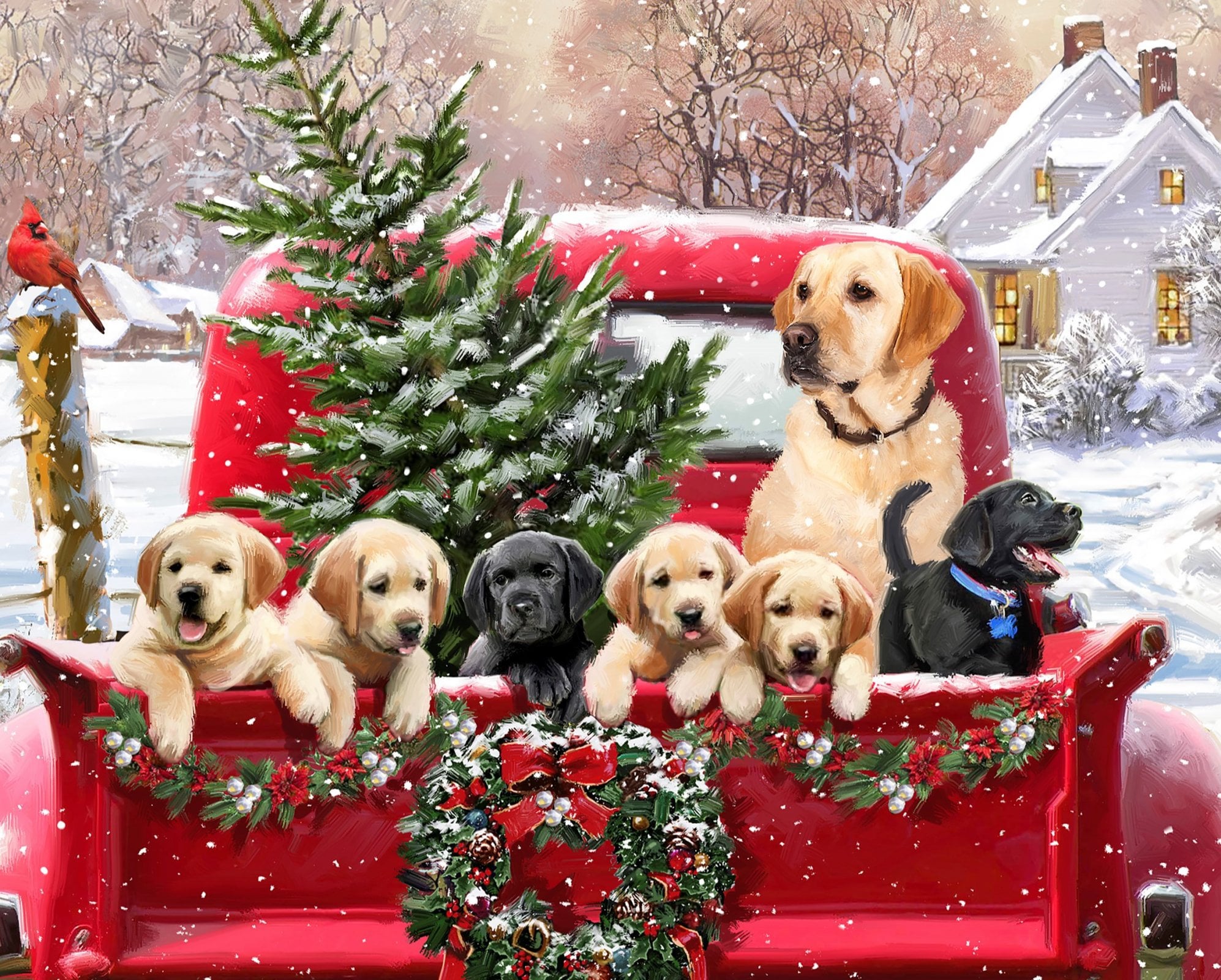 Christmas Lab Puppies
