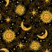 Celestial Galaxy Stars, Suns, Moons and Clouds in Black by Color Pop ...
