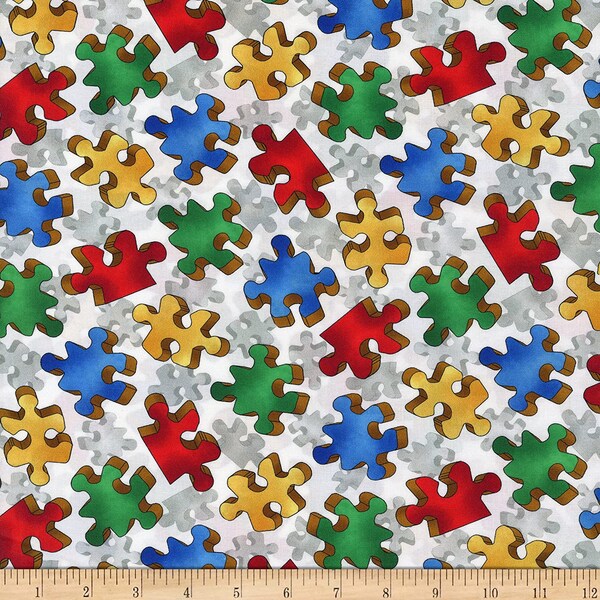 Puzzle Pieces Fabric - Etsy