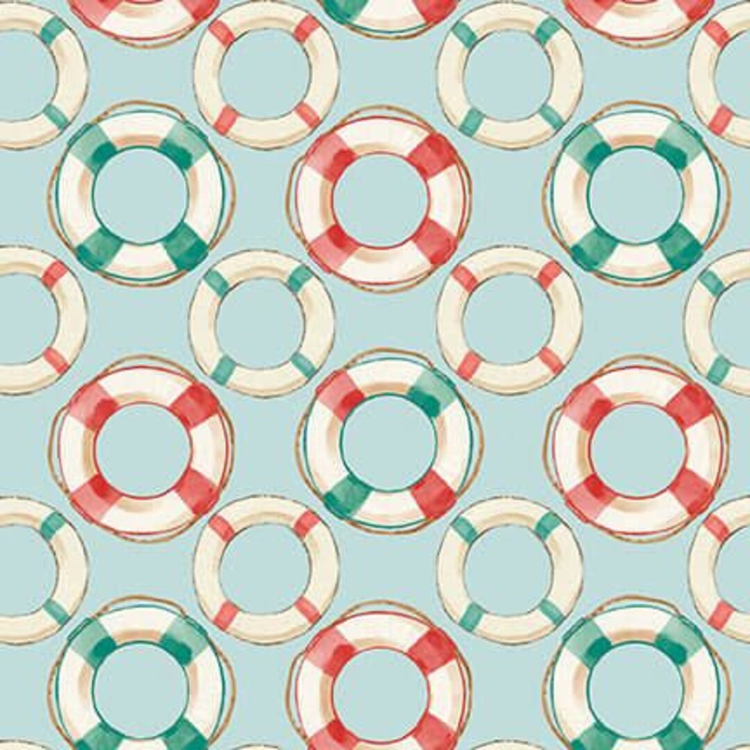 Beachy Keen Life Preserver Rings in Light Blue by Janelle Falke for ...