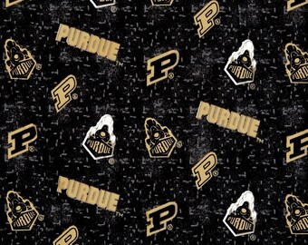 NCAA PURDUE BOILMAKERS Herringbone 100% Cotton Fabric Material - Etsy
