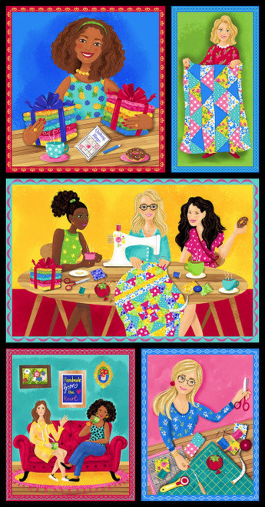 Quilter's Haven Quilting Ladies Panel 24 by Satin Moon Designs for ...