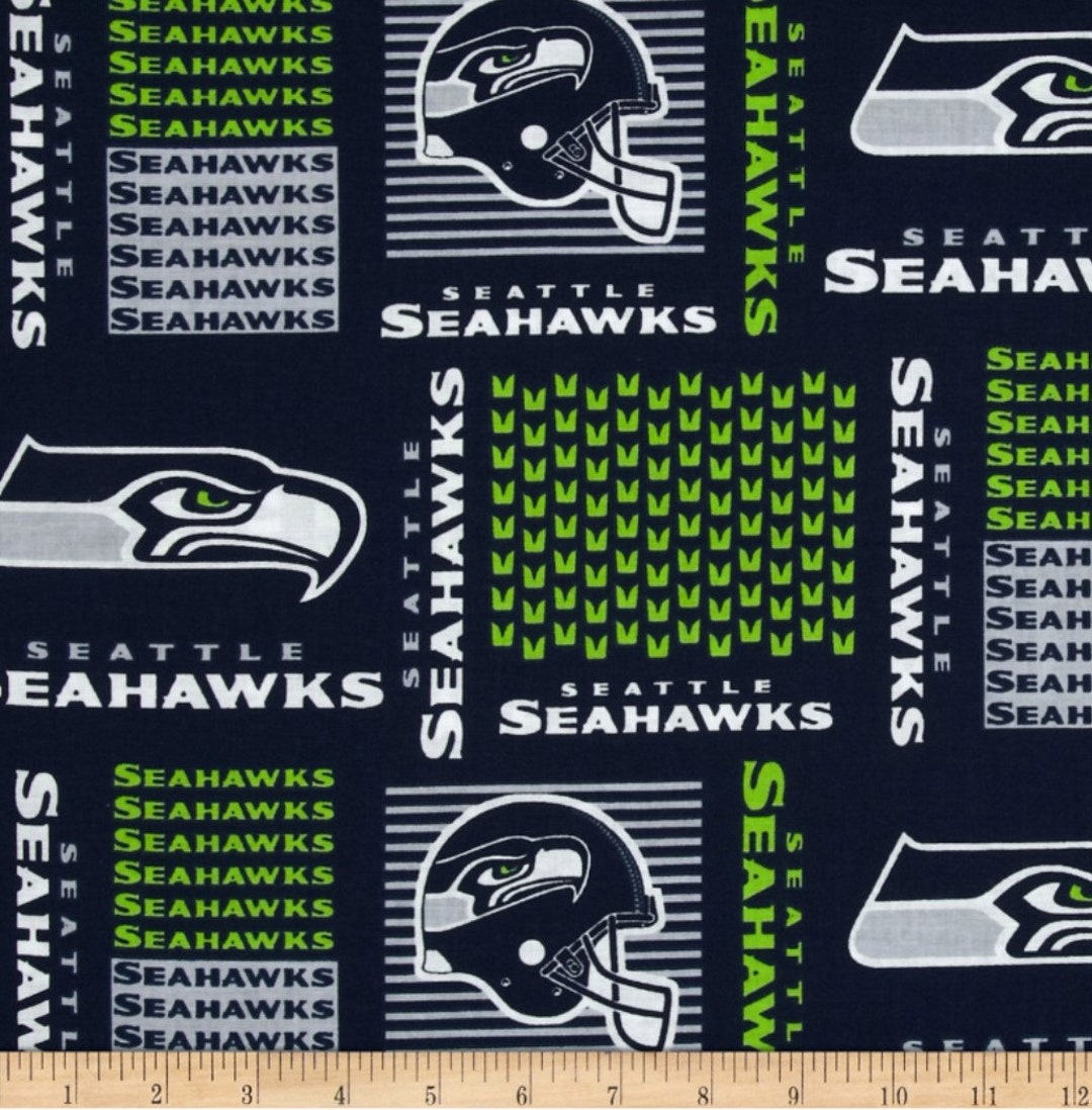 Seattle Seahawks NFL Football Block Design 58-60 Inches Wide 100% ...